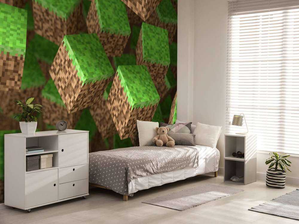 3D Minecraft-gressblokker - Tapet.com